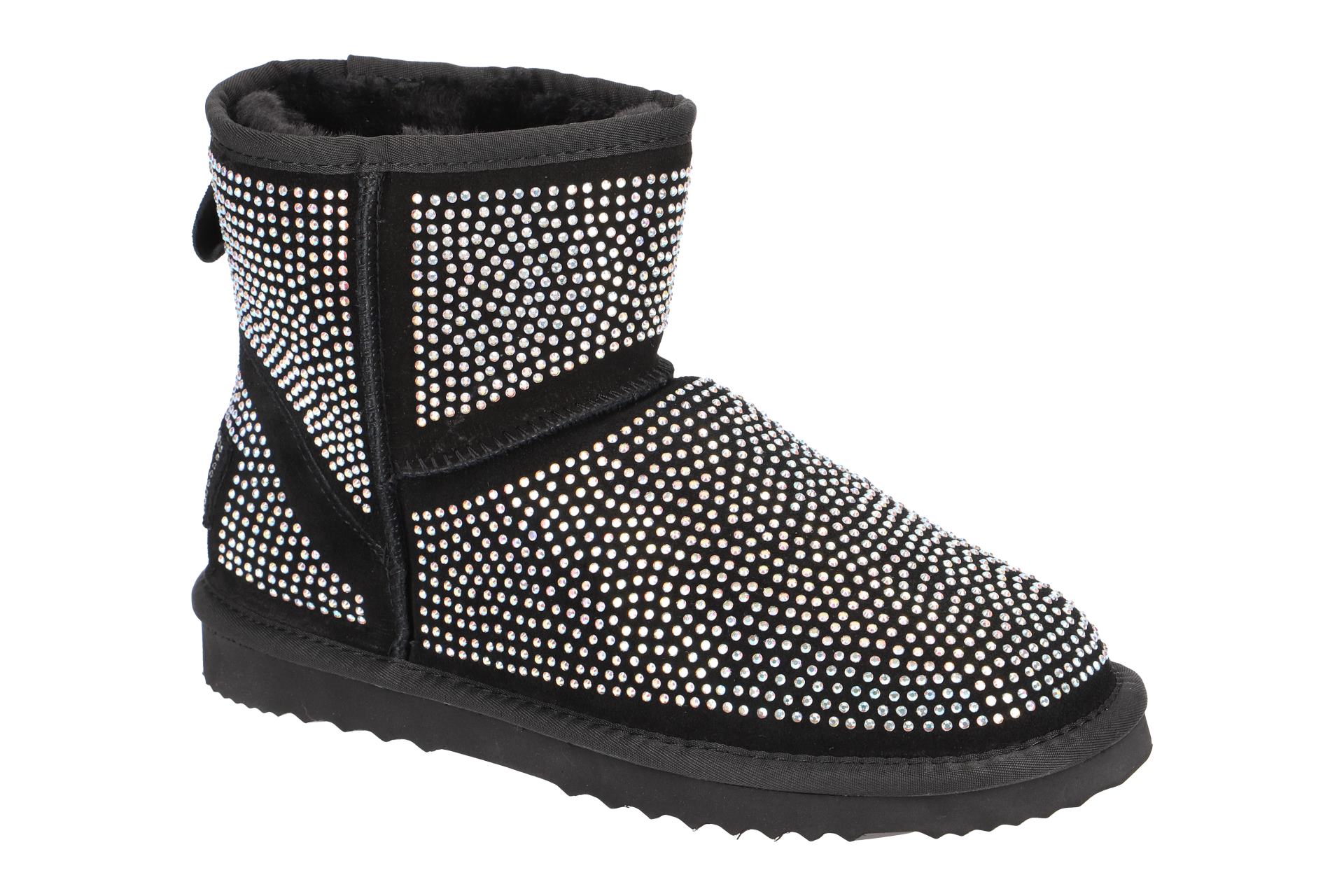 Oog Stiefel schwarz Strass Mini Glamour Boots | Schuhhaus Strauch