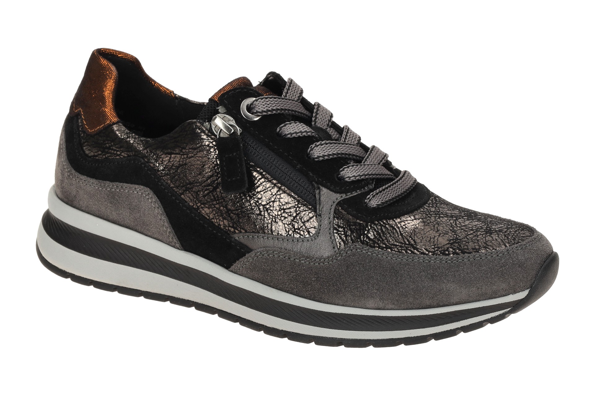 Gabor comfort Sneaker Schuhe grau schwarz metallic 76.318.67 ...