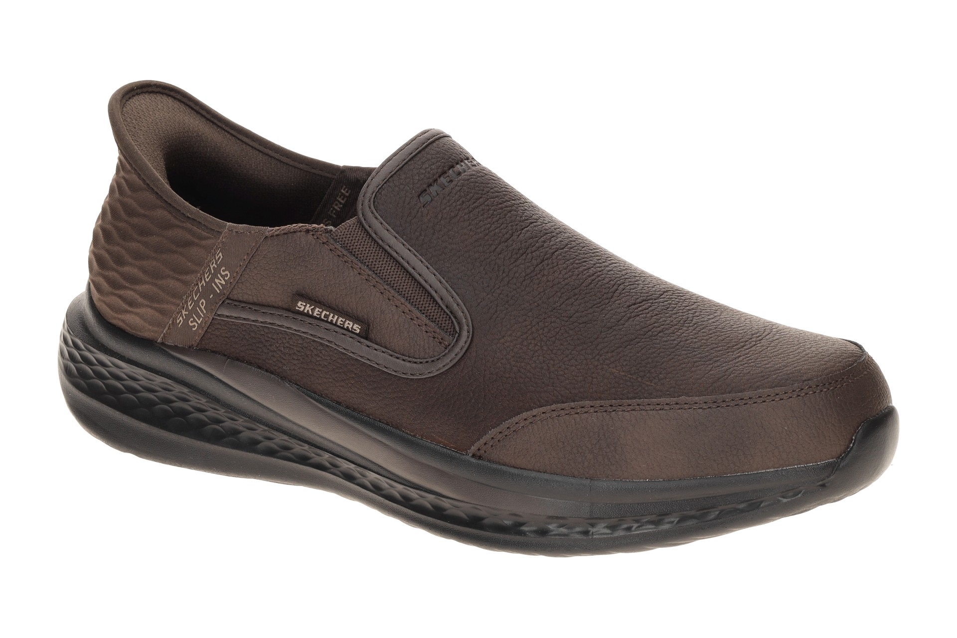 Skechers Slade Slipper Schuhe braun Leder Slip-Ins 205237 | Schuhhaus ...