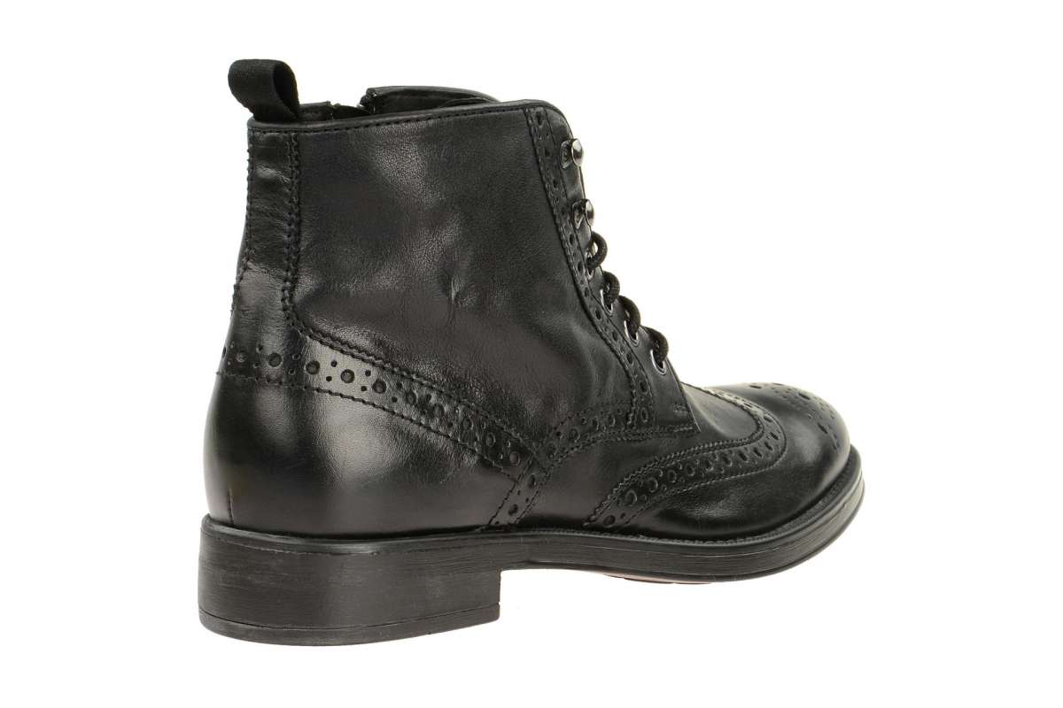 Geox Respira Blade E Herren Boots in schwarz Budapester Stiefelette ...