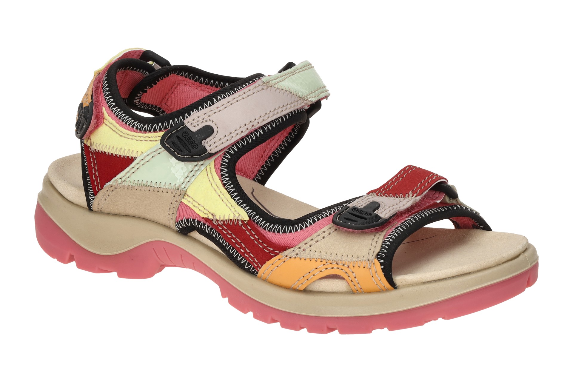 Ecco Offroad Sandale bunt pink Patchwork 822213 | Schuhhaus Strauch