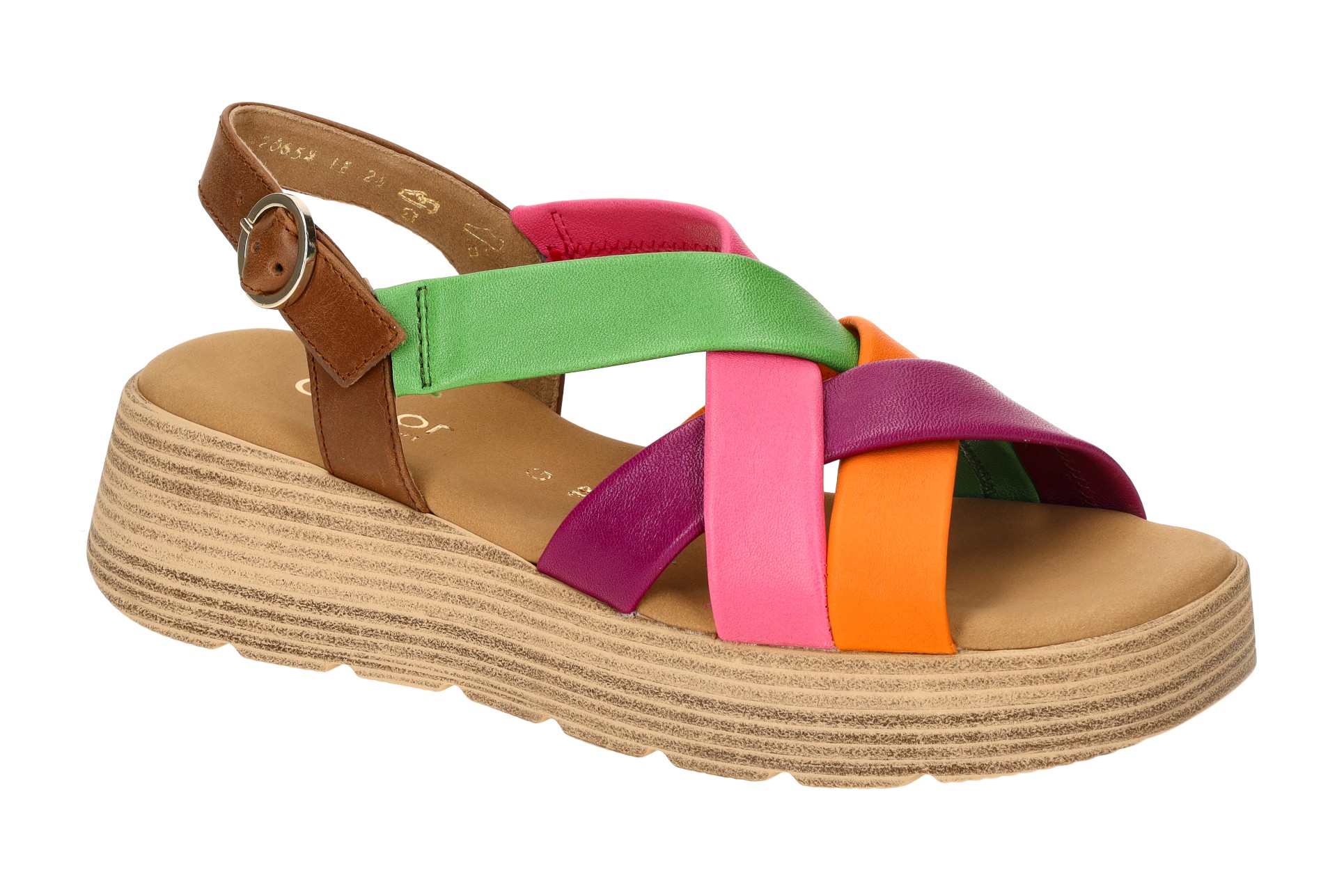 Gabor Comfort Plateau Sandalen bunt Nappa 42.872.25 | Schuhhaus Strauch
