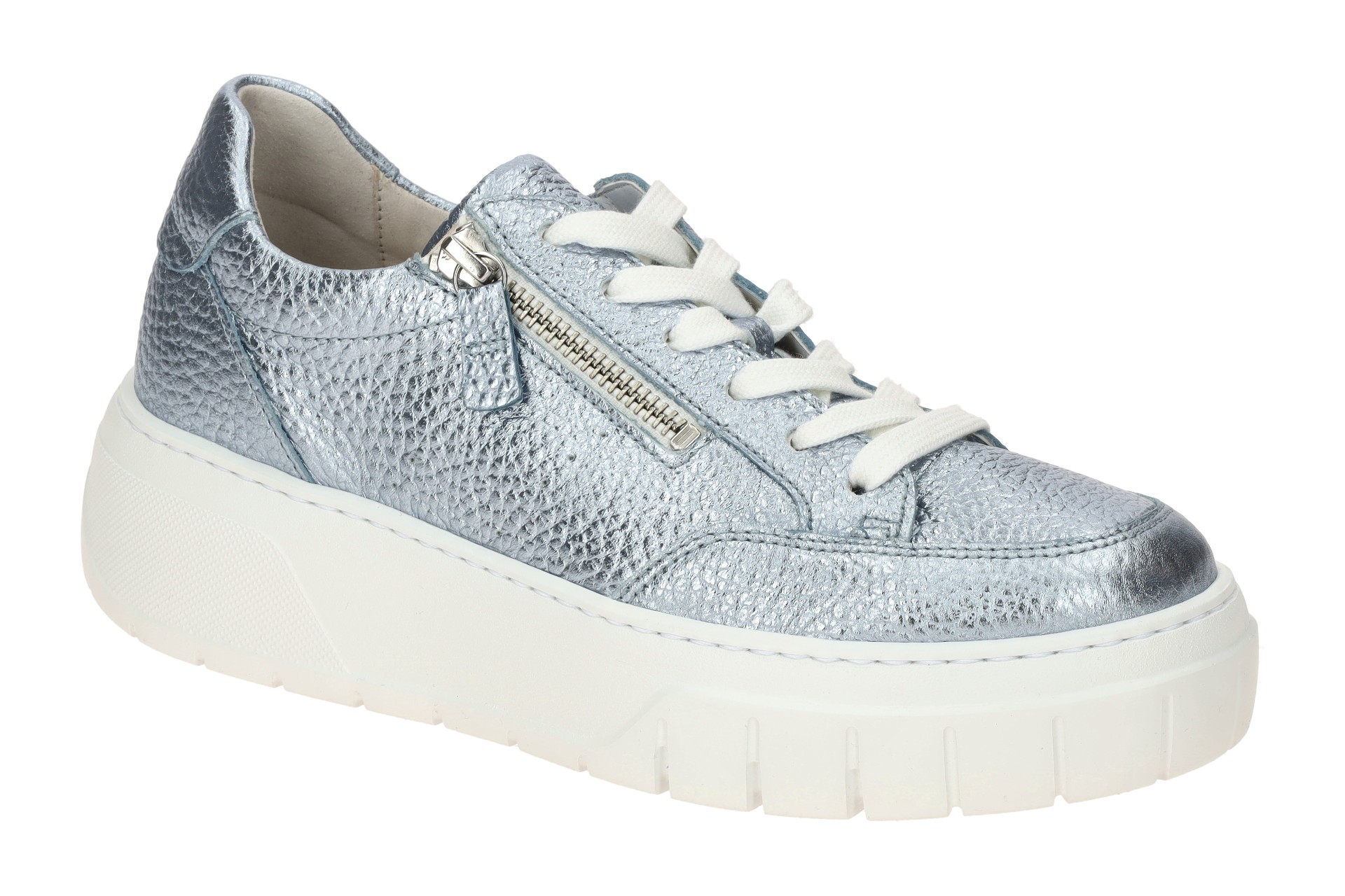 Gabor Schuhe Plateau Sneakers blau metallic 63.220.66 | Schuhhaus Strauch