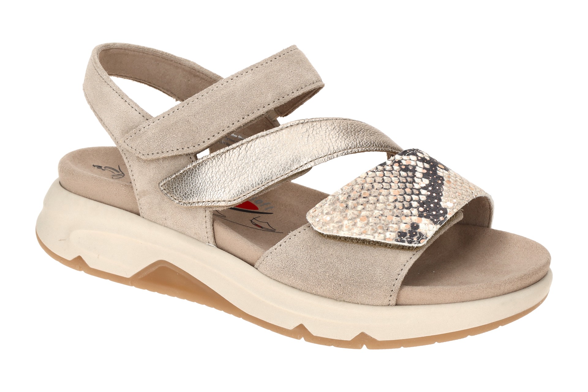Gabor RollingSoft Sandale grau Snake metallic 86.882.63 | Schuhhaus Strauch