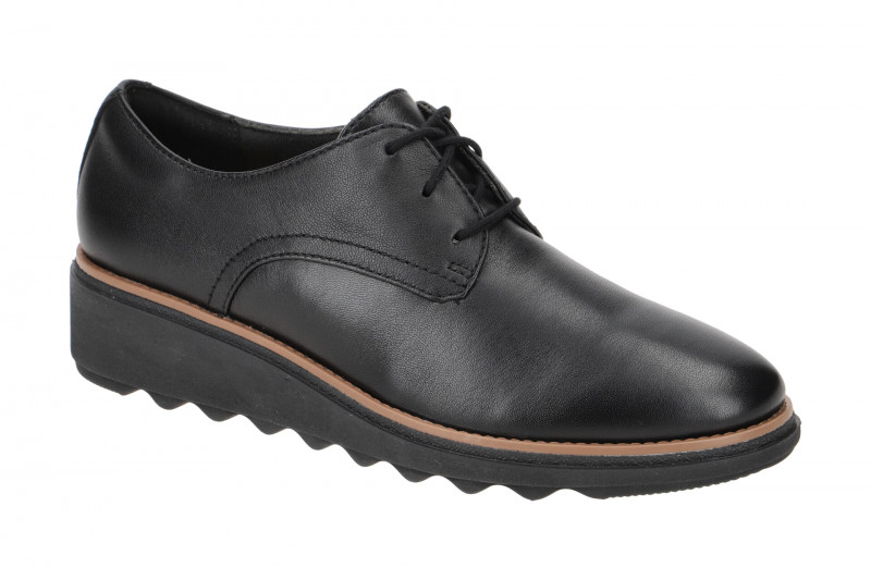 Clarks Sharon Rae Schuhe schwarz Keil Schnürer | Schuhhaus Strauch