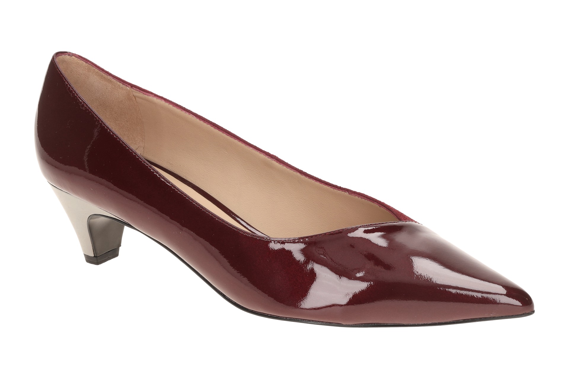 Peter Kaiser Pumps rot bordo Kitten Heel Lack 72441 | Schuhhaus Strauch