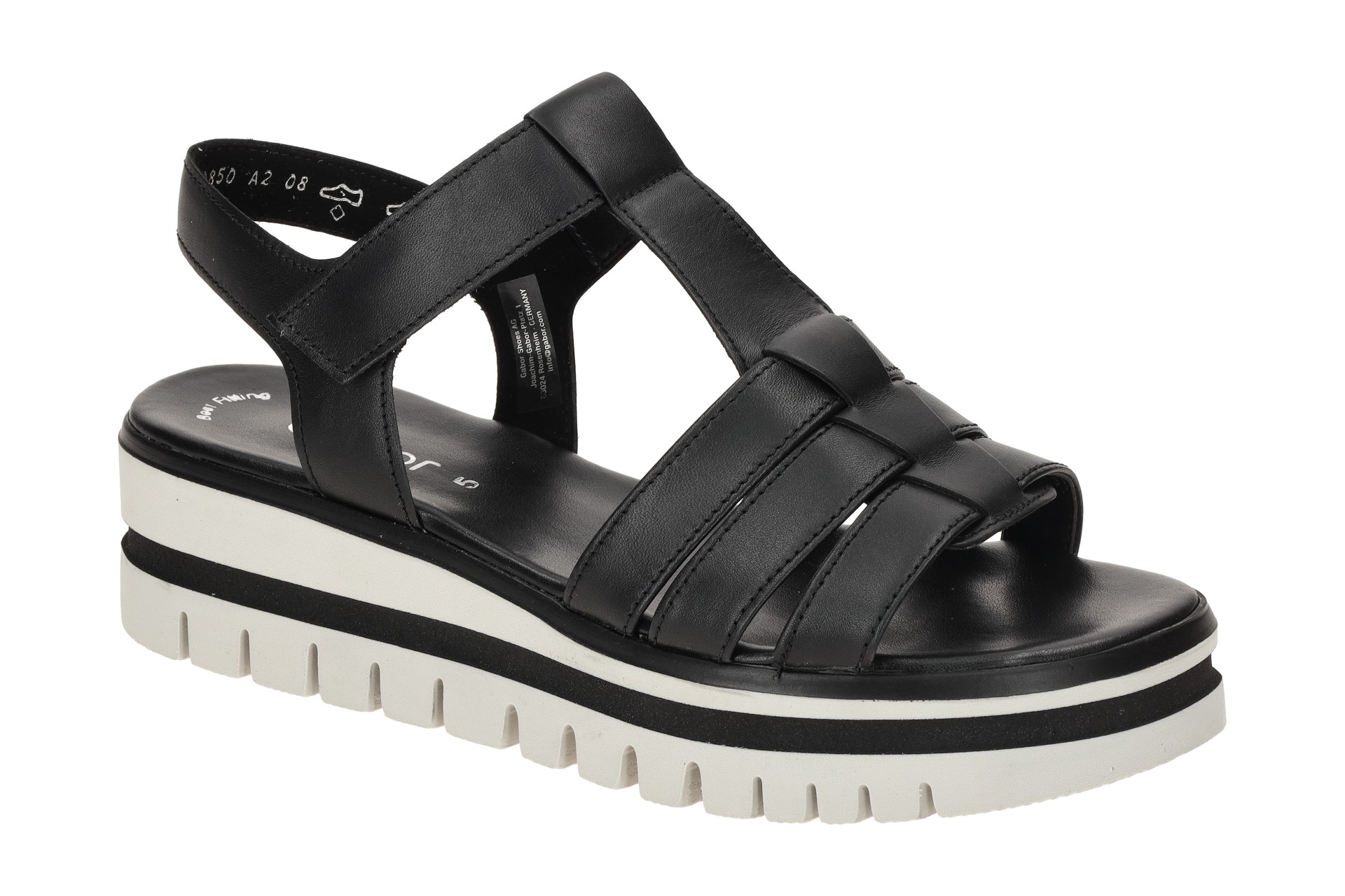 Gabor Plateau Sandalen Schwarz