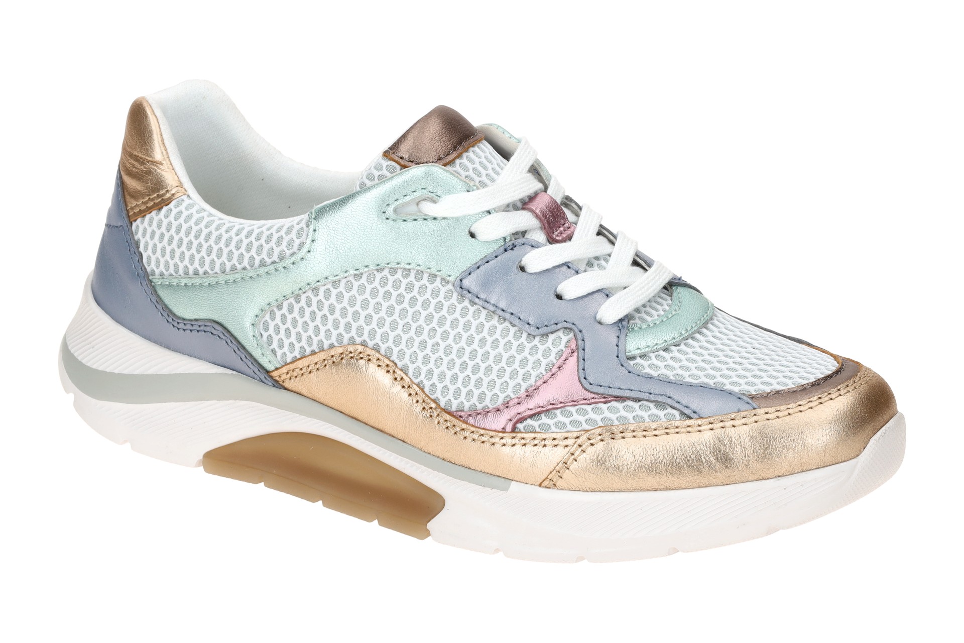 Gabor RollingSoft Schuhe weiß kombi Glitzer Metallic 66.926.61 ...