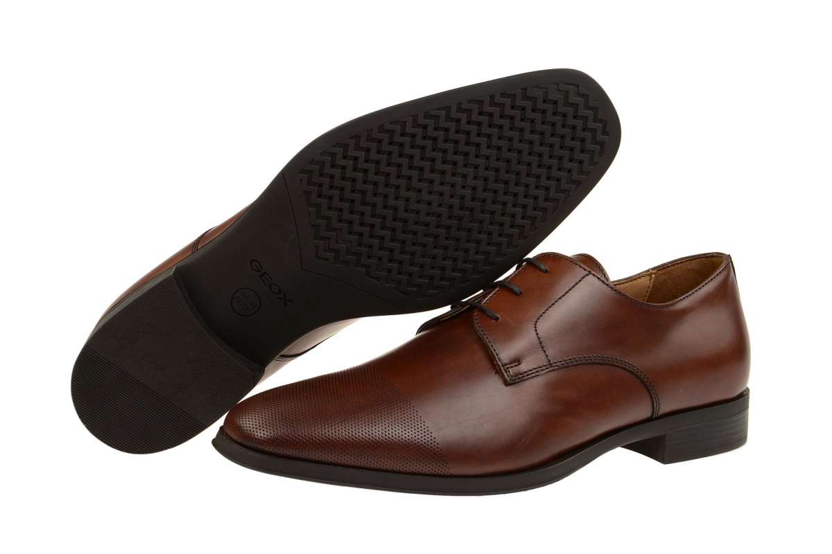 Geox Respira Pericle - elegante Herrenschuhe in cognac braun ...
